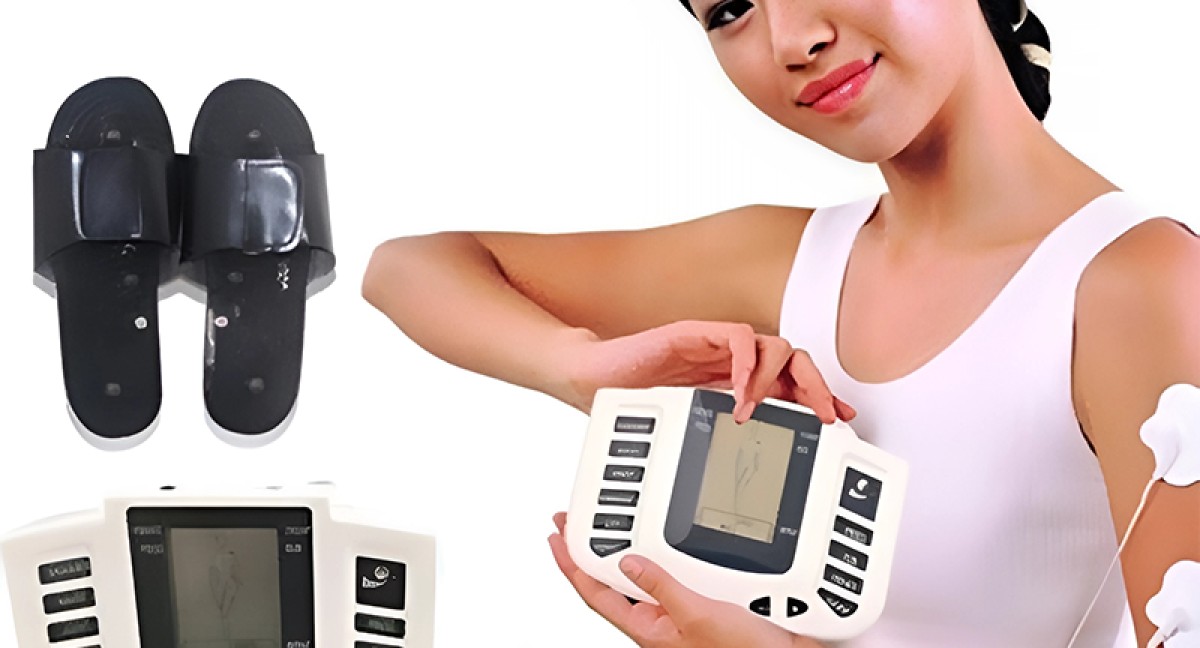 Máy massage xung điện bấm huyệt 4 miếng dán toàn thân cao cấp